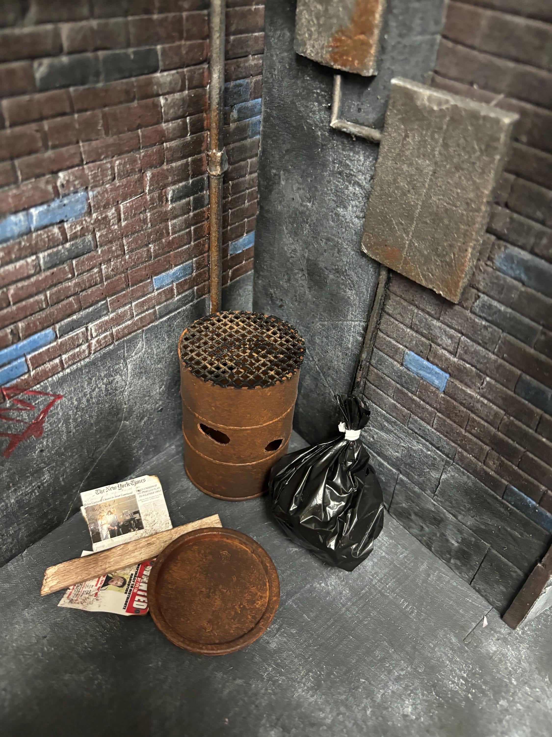 1:12 Scale Rusty Burn Barrel Prop Lot Diorama Action Figure Photography ...