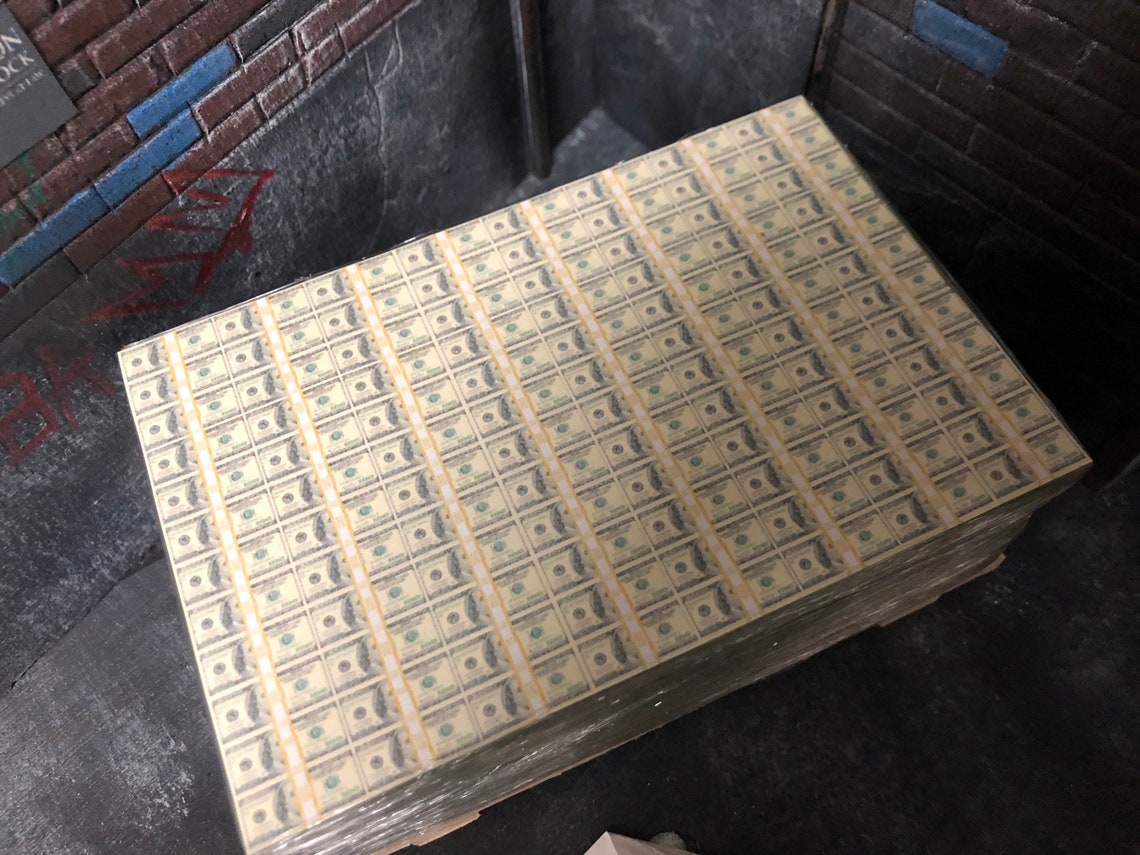 1:12 Scale Large Money Pallet Money Bundle Lot Prop Diorama Action ...