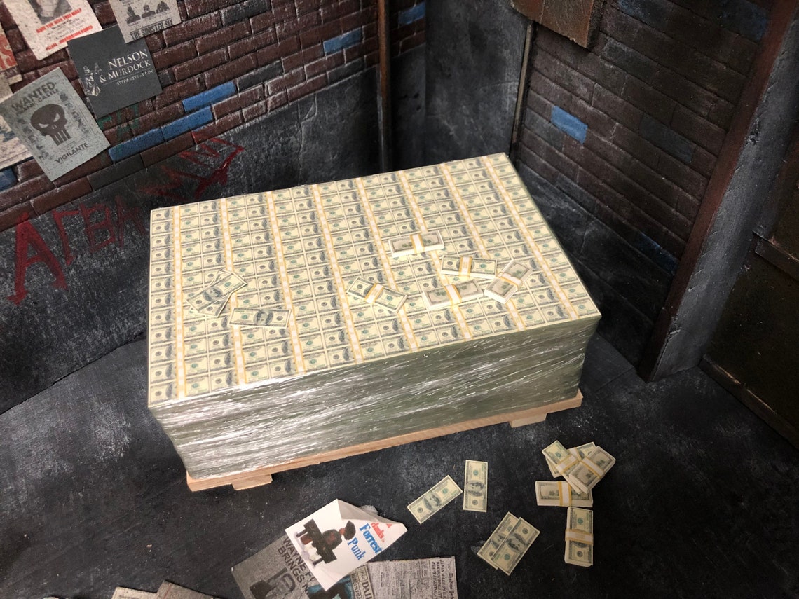1:12 Scale Large Money Pallet Money Bundle Lot Prop Diorama Action ...