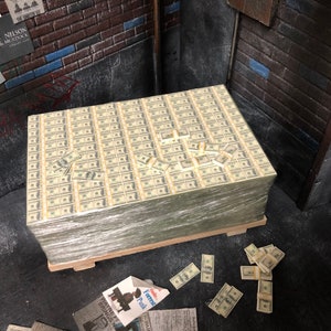 1:12 Scale Large Money Pallet Money Bundle Lot Prop Diorama Action ...