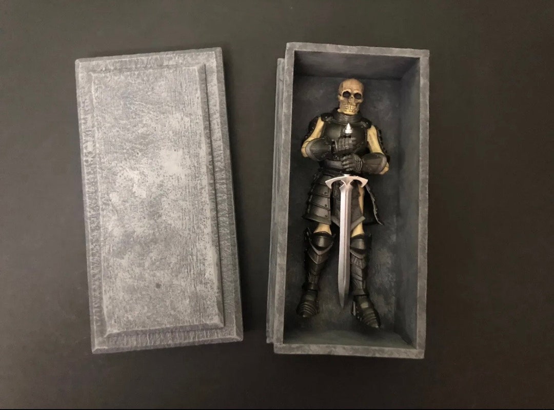 1:12 Scale Gray Stone Coffin Prop Action Figure Photography - Etsy
