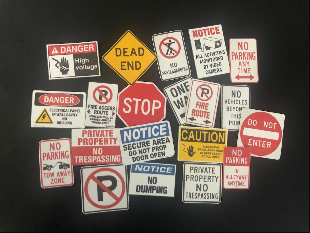 1:12 Scale Street Sign Pack Props Diorama Action Figure Photography - Etsy