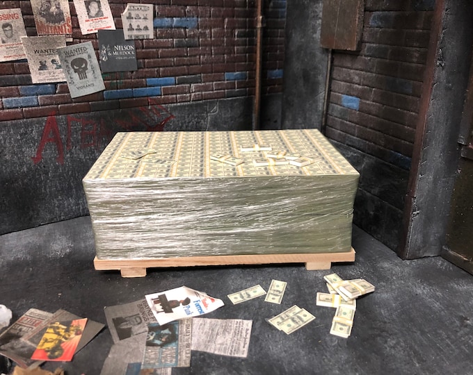 1:12 Scale Large Money Pallet Money Bundle Lot Prop Diorama Action ...
