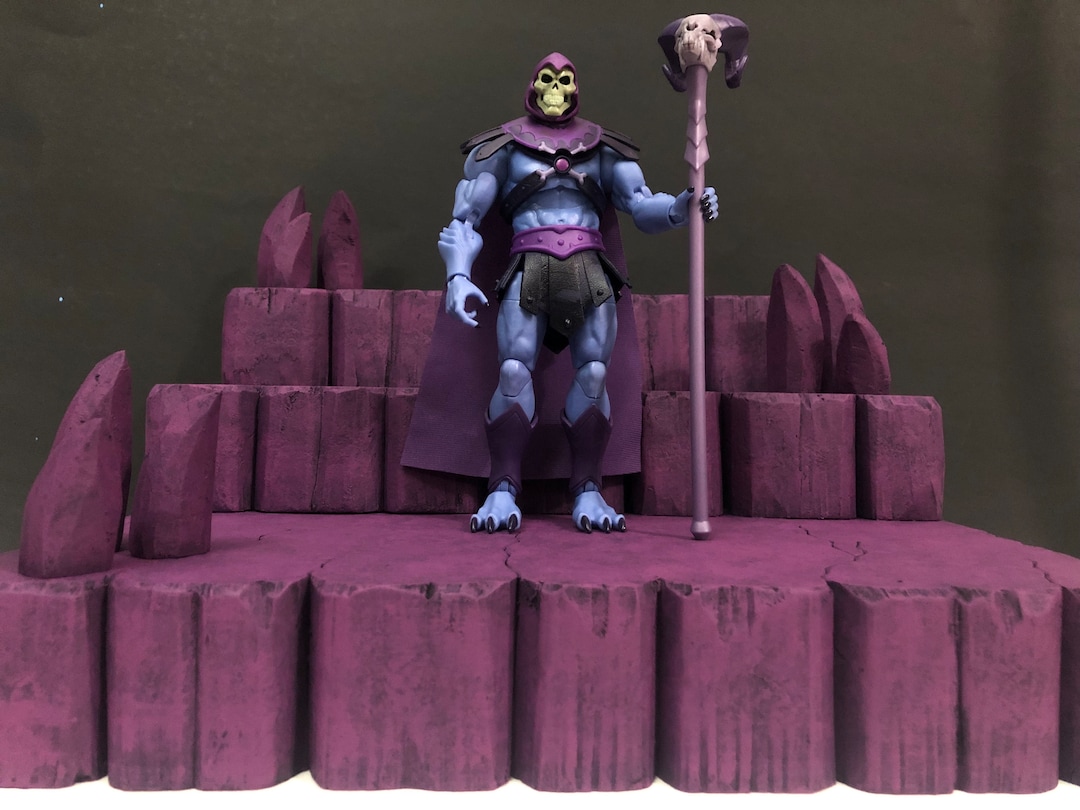 MOTU Snake Mountain Riser Diorama Base Detolf Action Figure Photography ...