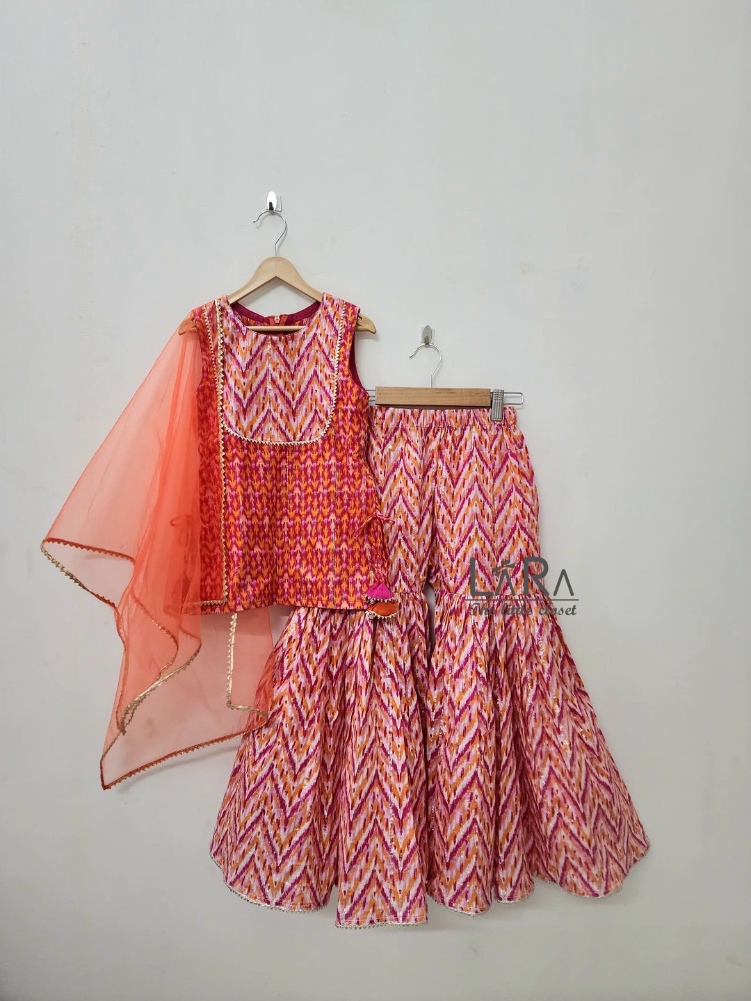 Multi Colored Sharara Set for Little Girls,sharara Kurti Set, Girls ...
