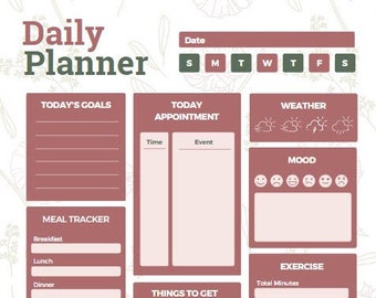 2022 - 2023 Daily Plantemplate, Printable Daily Planner, Instant ...