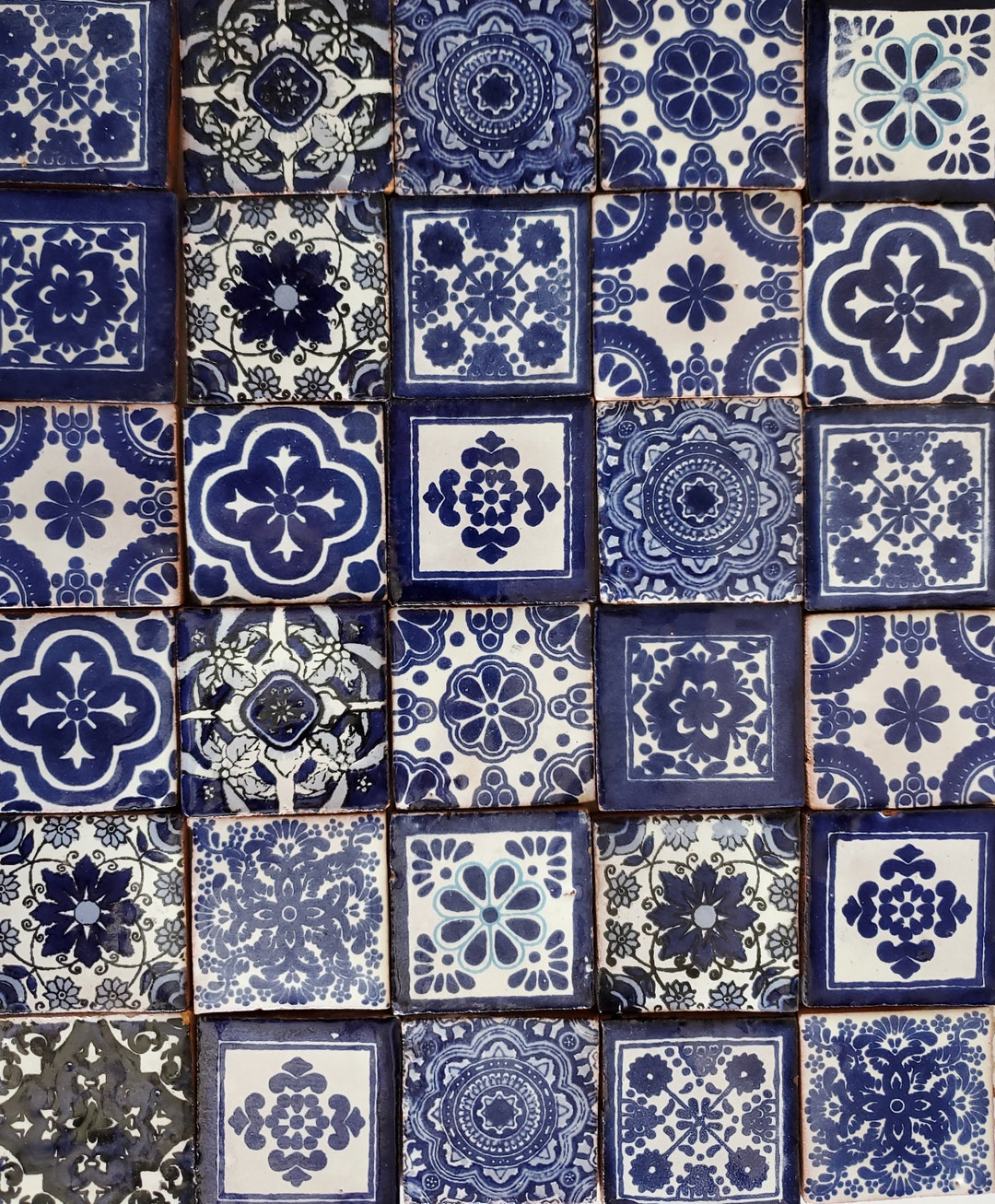 75 Hand Painted Mexican Talavera Tiles 2" X 2" Tiles Folk Art Handmade ...