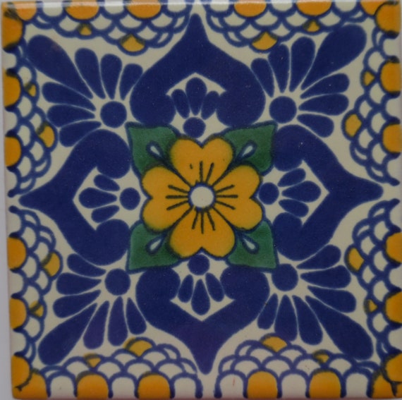 Mexican Ceramic 4x4 Inch Hand Made Tile - Etsy