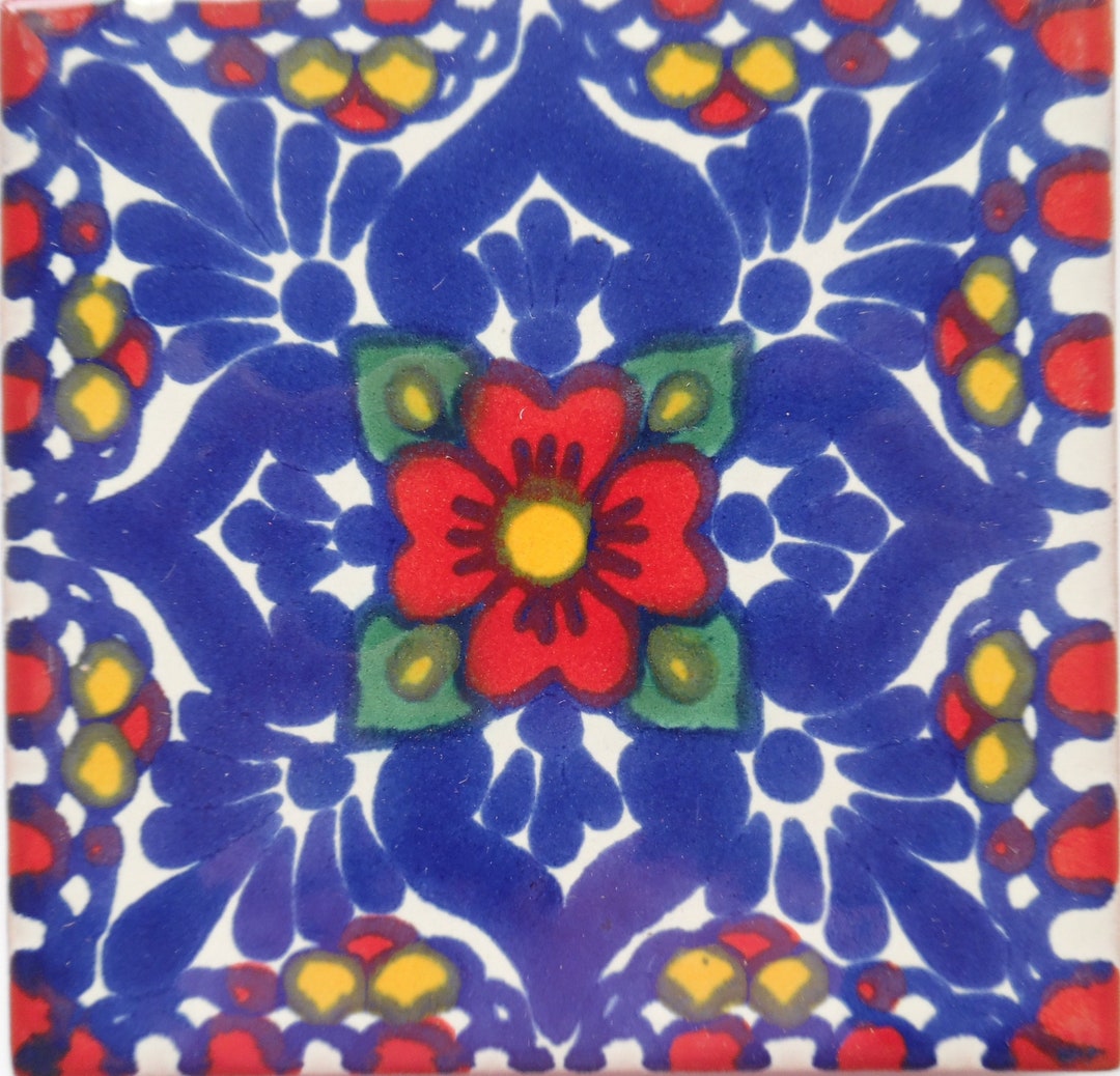 Mexican Ceramic 4x4 Inch Hand Made Tile - Etsy