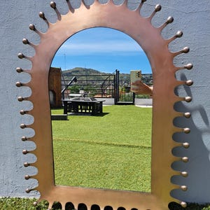 PUNCHED TIN MIRROR Hacienda Style Mirror, Folk Art, Handmade in Mexico ...