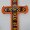 WOOD CROSS With Ceramic Talavera Tile, Mexican Handmade Folk Art, Wall ...