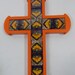 WOOD CROSS With Ceramic Talavera Tile, Mexican Handmade Folk Art, Wall ...