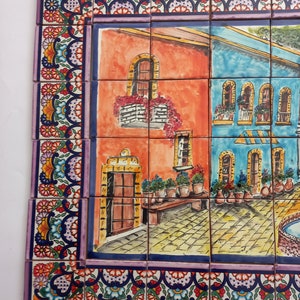 25 X 34 Ceramic Tile Mural, Mexican Talavera Mosaic, Wall Backsplash ...