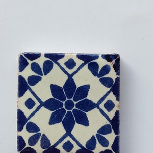 100 Blue and White Hand Painted Mexican Talavera Tiles 1" X 1" Tiles ...