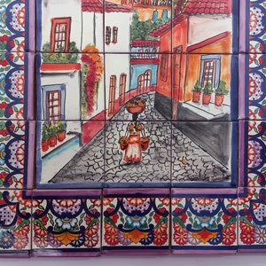 25 X 21 Ceramic Tile Mural, Mexican Talavera Mosaic Wall Backsplash ...