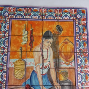 25 X 34 Ceramic Tile Mural, Mexican Talavera Mosaic, Wall Backsplash ...