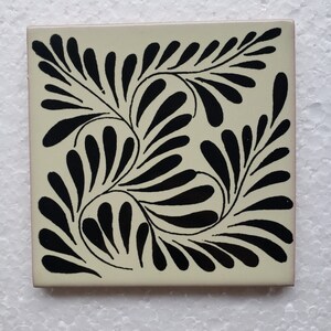 Box of 100 Black and White TALAVERA TILES 4 X 4" Inch - Handmade ...