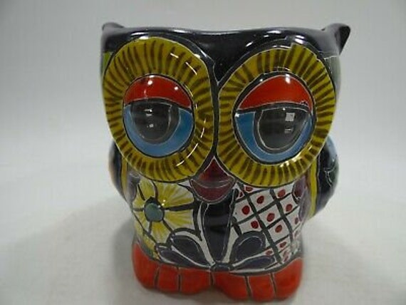 8 OWL PLANTER colorful mexican talavera ceramic | Etsy
