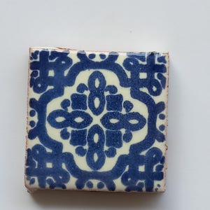 100 Blue and White Hand Painted Mexican Talavera Tiles 1" X 1" Tiles ...