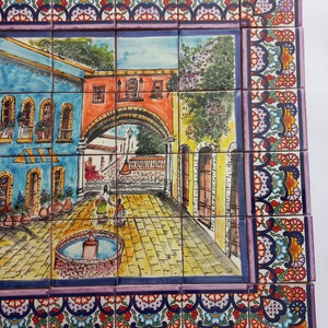 25 X 34 Ceramic Tile Mural, Mexican Talavera Mosaic, Wall Backsplash ...