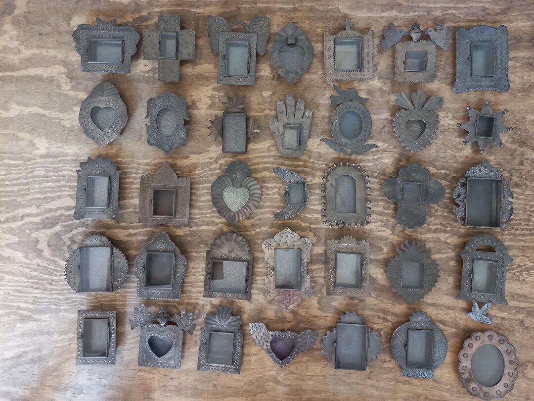 Set of 35 TIN NICHOS Boxes Wall Hanging Southwestern Punched Tin Niche ...