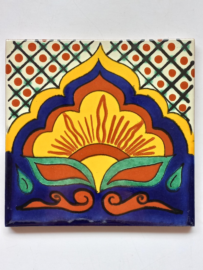 Box of 25 TALAVERA TILES 6" X 6" Inch - Handmade Mexican Clay Ceramic ...