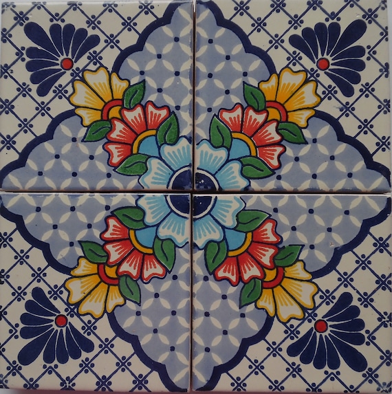 Mexican Ceramic 4x4 Inch Hand Made Tile - Etsy