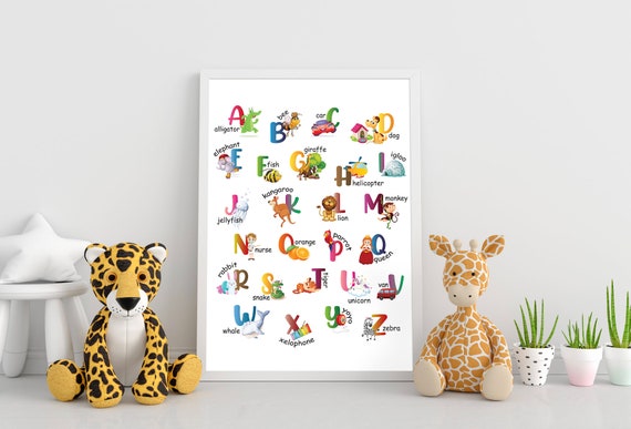 English Alphabet Poster Illustrated Poster for Children | Etsy
