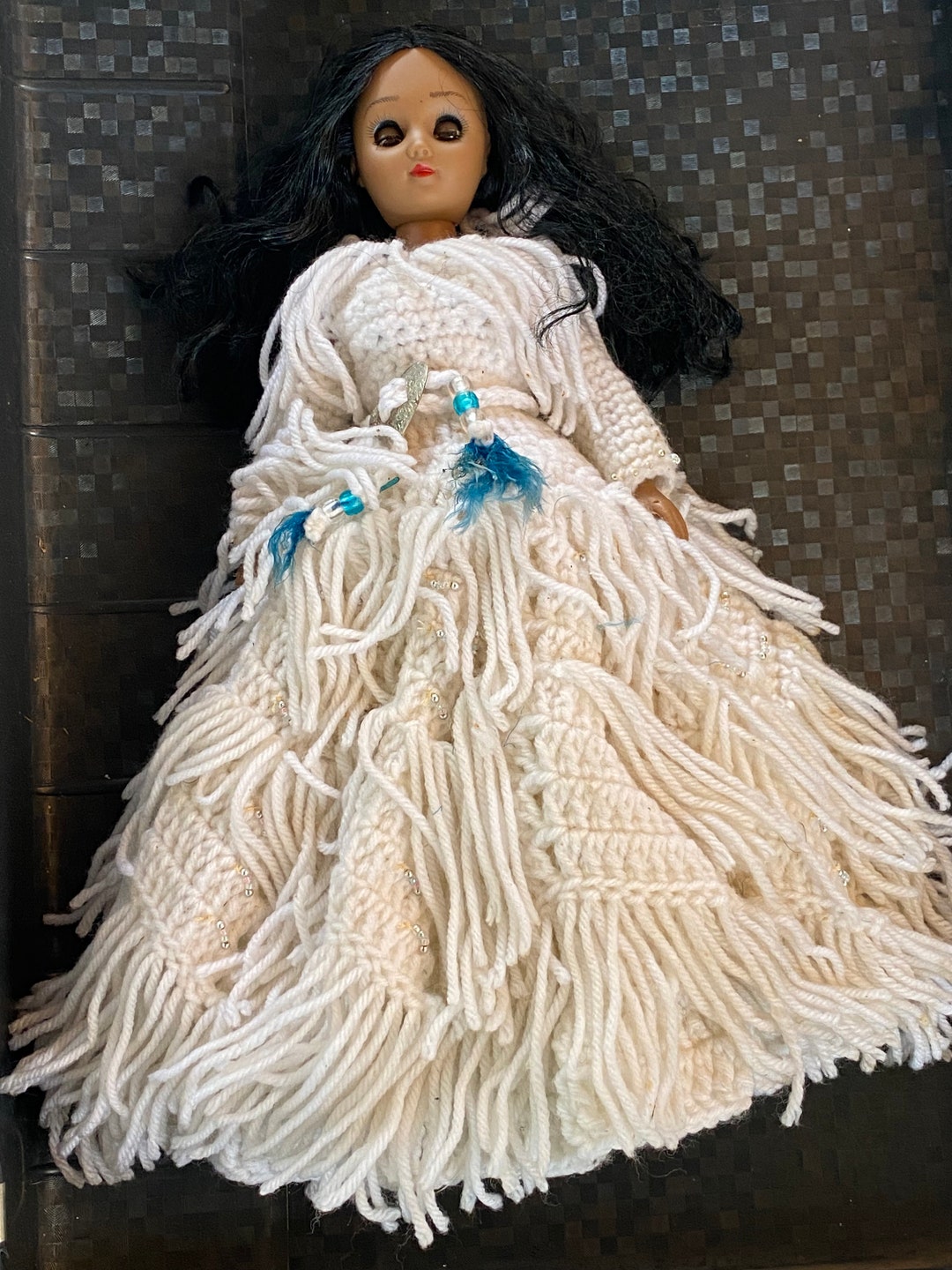 Vintage 1981 Native American Antique Princess/bride Doll W/crochet ...