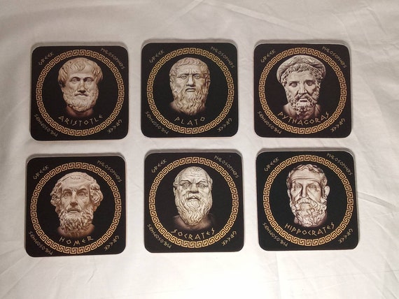 Ancient Greek Philosophers Cork Coasters 6pc - Etsy