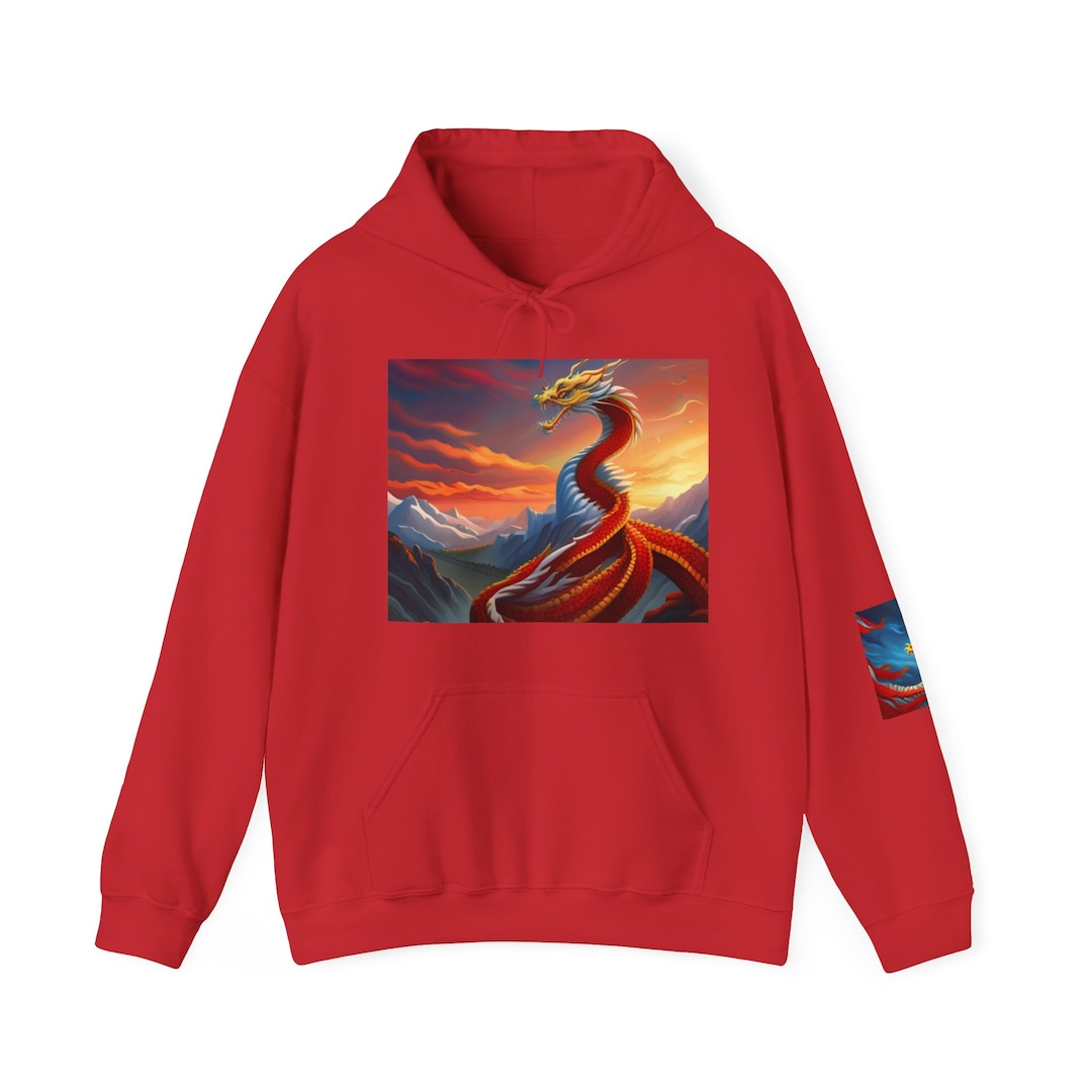 Unleashed Magic Dragon Mythical Hooded Sweatshirt, Stay Warm With ...
