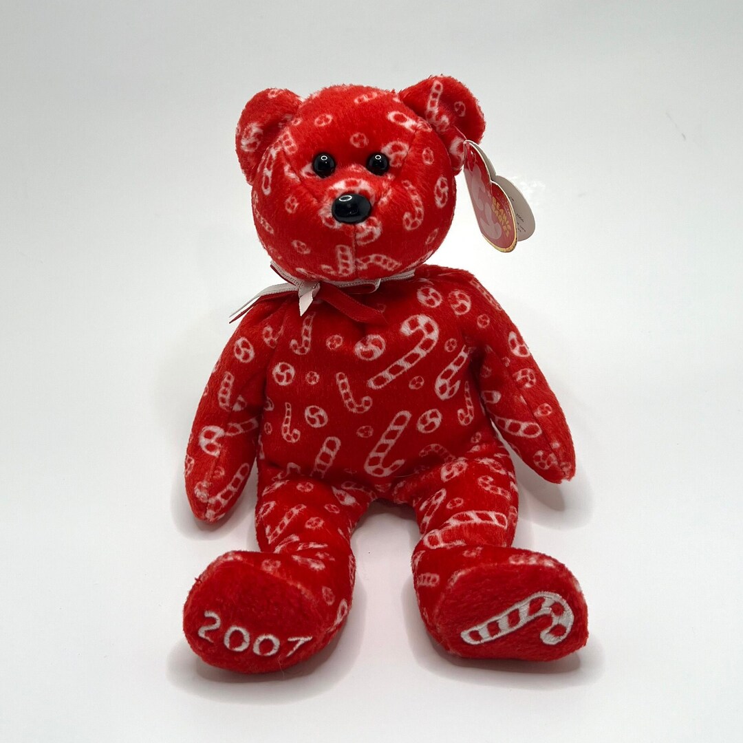 Ty candy Canes the Bear Beanie Baby, Vintage, Rare & Retired - Etsy