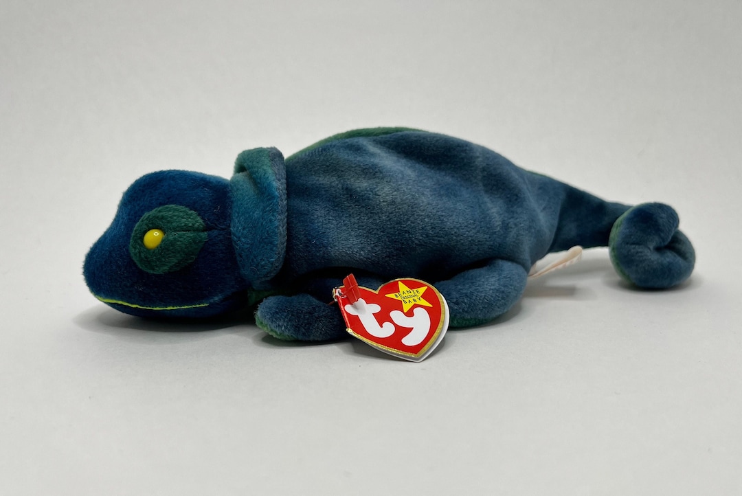 Rare Beanie Babies Chameleon, Rainbow the Chameleon, Vintage Toys From ...