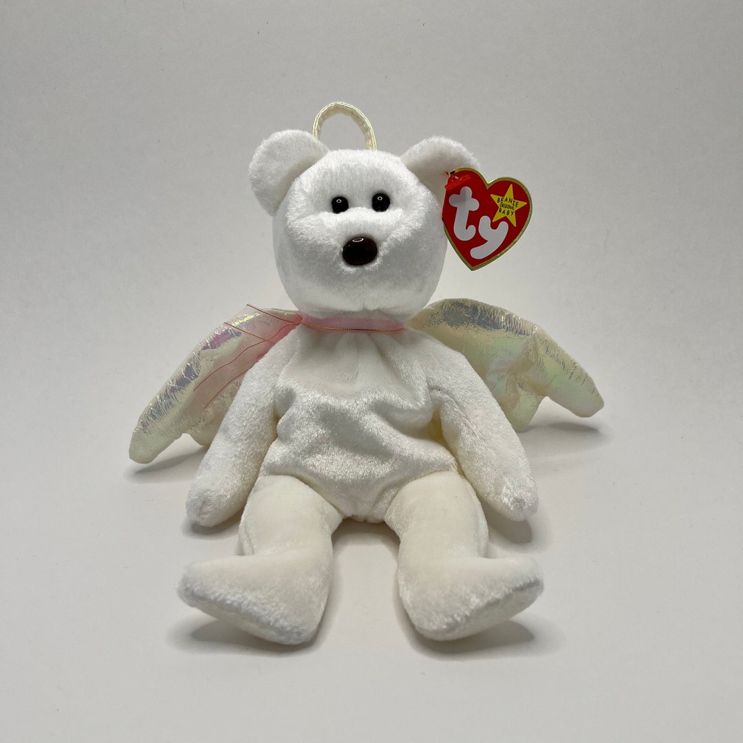 Rare Beanie Babies Angel Bear, Halo the Angel Bear, Vintage Toys From ...