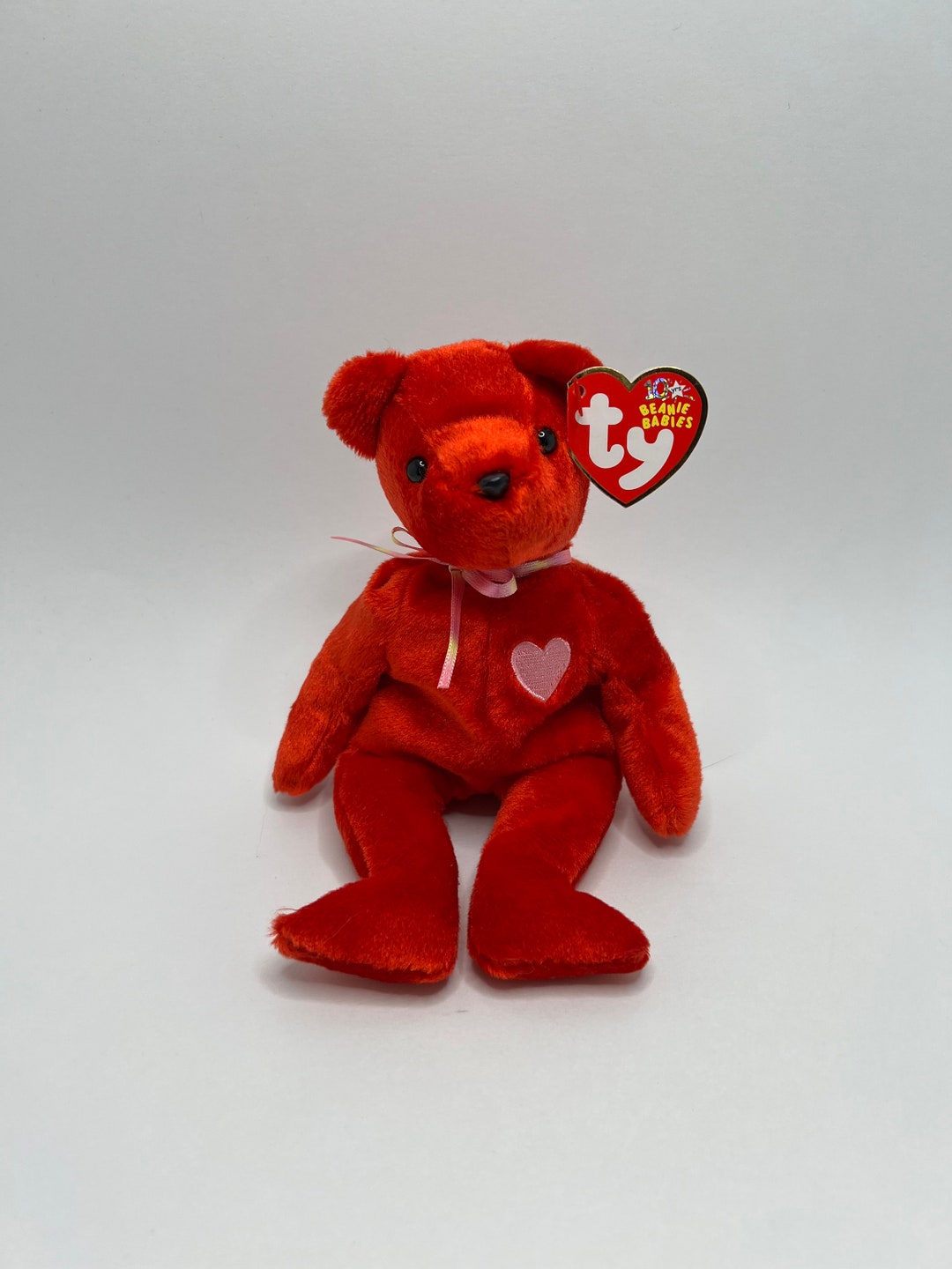Ty kiss-e the Old Faced Valentine Bear Beanie Baby, Vintage, Rare ...