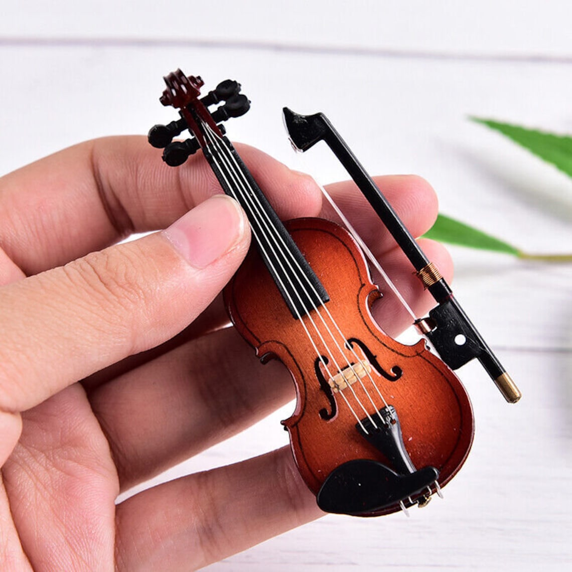 Mini Violin Miniature Musical Instrument Wooden Model With Support and ...