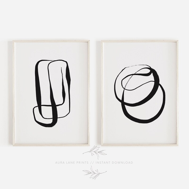 2 Abstract Modern Prints - Etsy