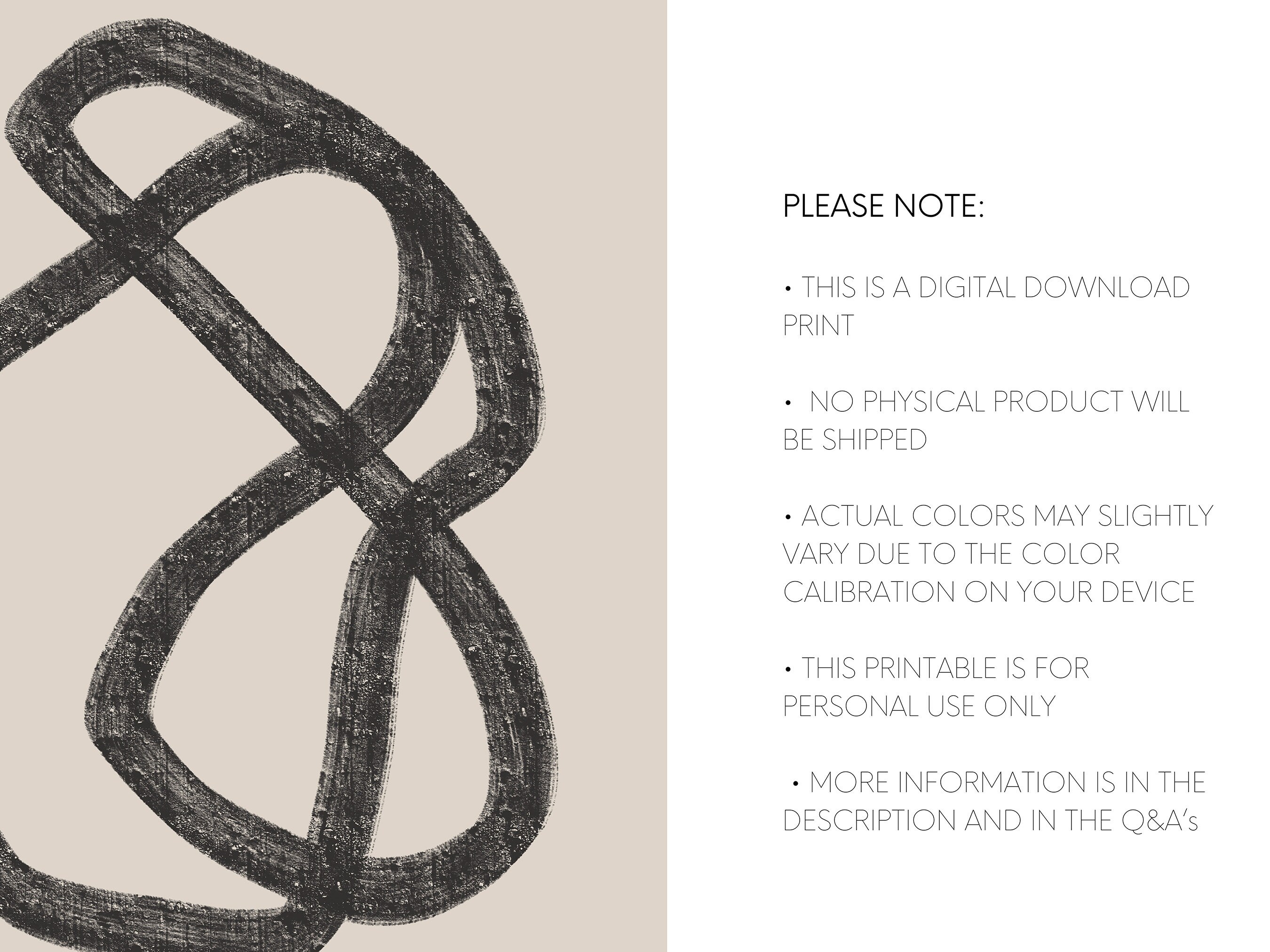 Neutral Abstract Line Art Print, Minimalist Wall Art, Contemporary ...