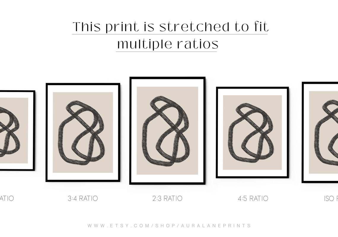 Neutral Abstract Line Art Print Minimalist Wall Art - Etsy