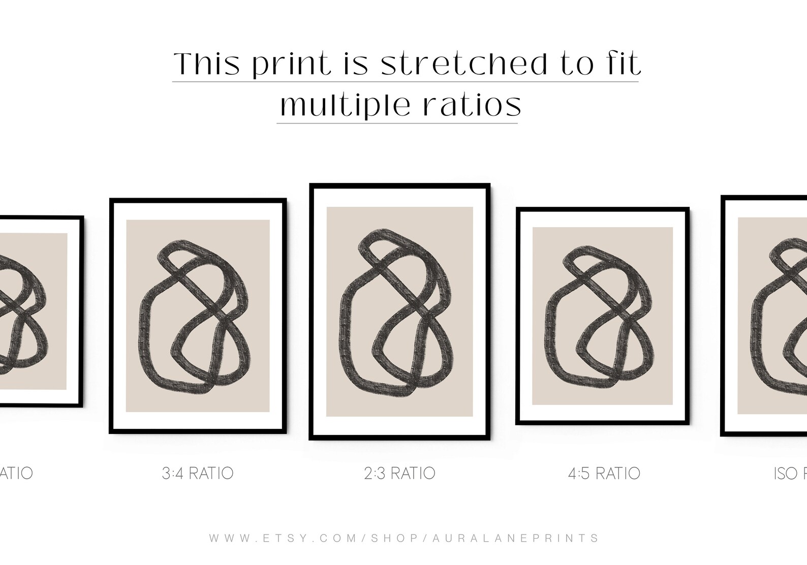 Neutral Abstract Line Art Print, Minimalist Wall Art, Contemporary ...