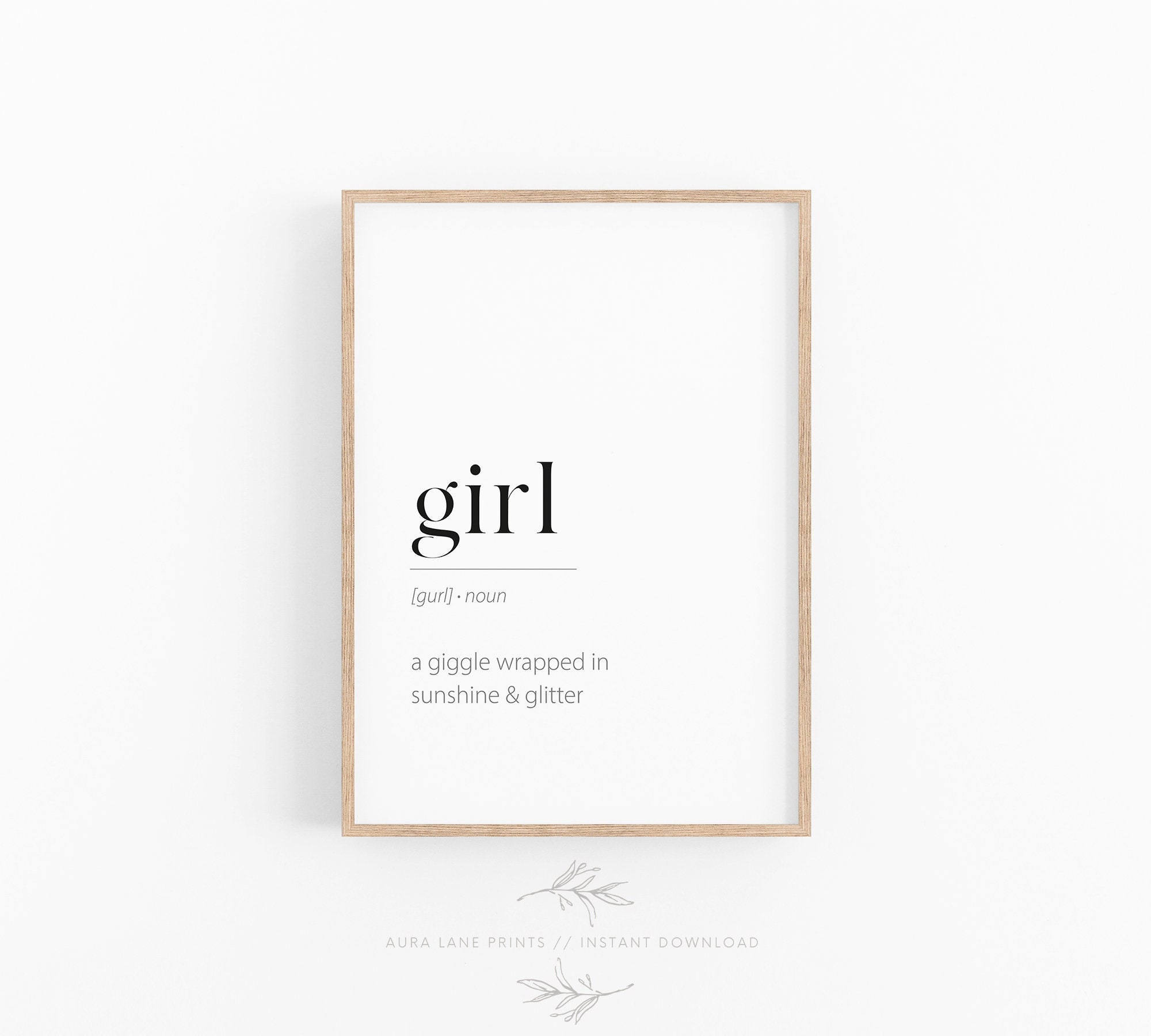 Girl Definition Print, Girl Noun Quote, Girl Poster, Girl Printable ...