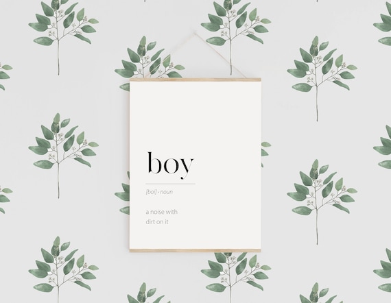 Boy Definition Print Boy Noun Printable Boy Nursery Print | Etsy