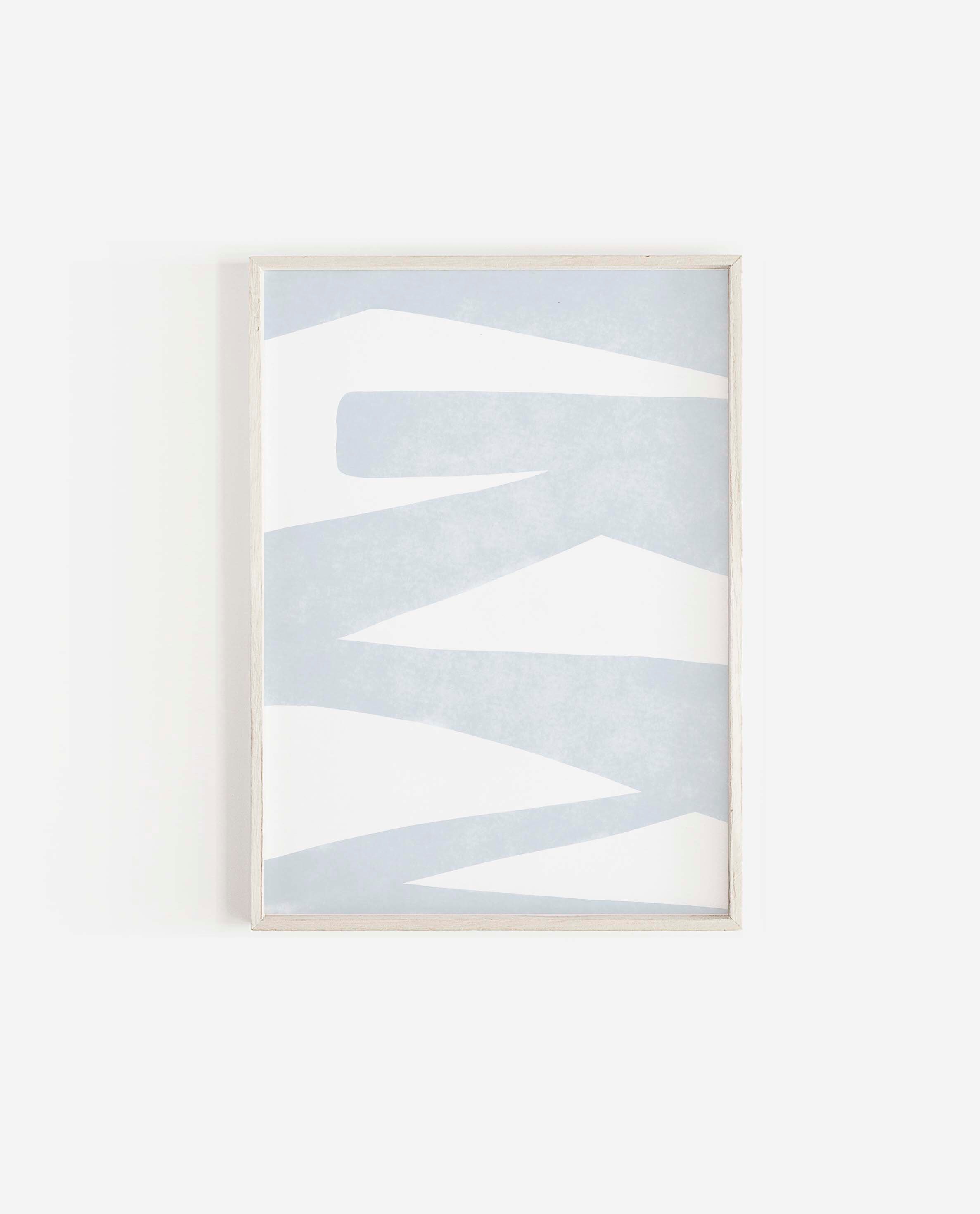 Abstract Blue Art Print, Minimalist Wall Art Printable in Light Blue ...