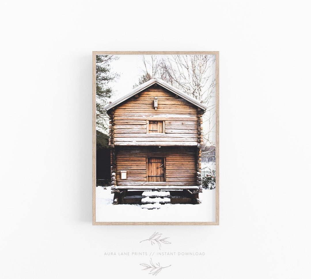 Winter Prints, Cabin Wall Art, Rustic Wall Prints, Minimalist Christmas ...