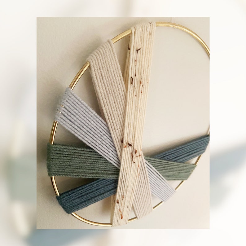 Ocean Cross Overlay Yarn Wall Hanging / Hoop Wall Decor / Macrame Wall ...