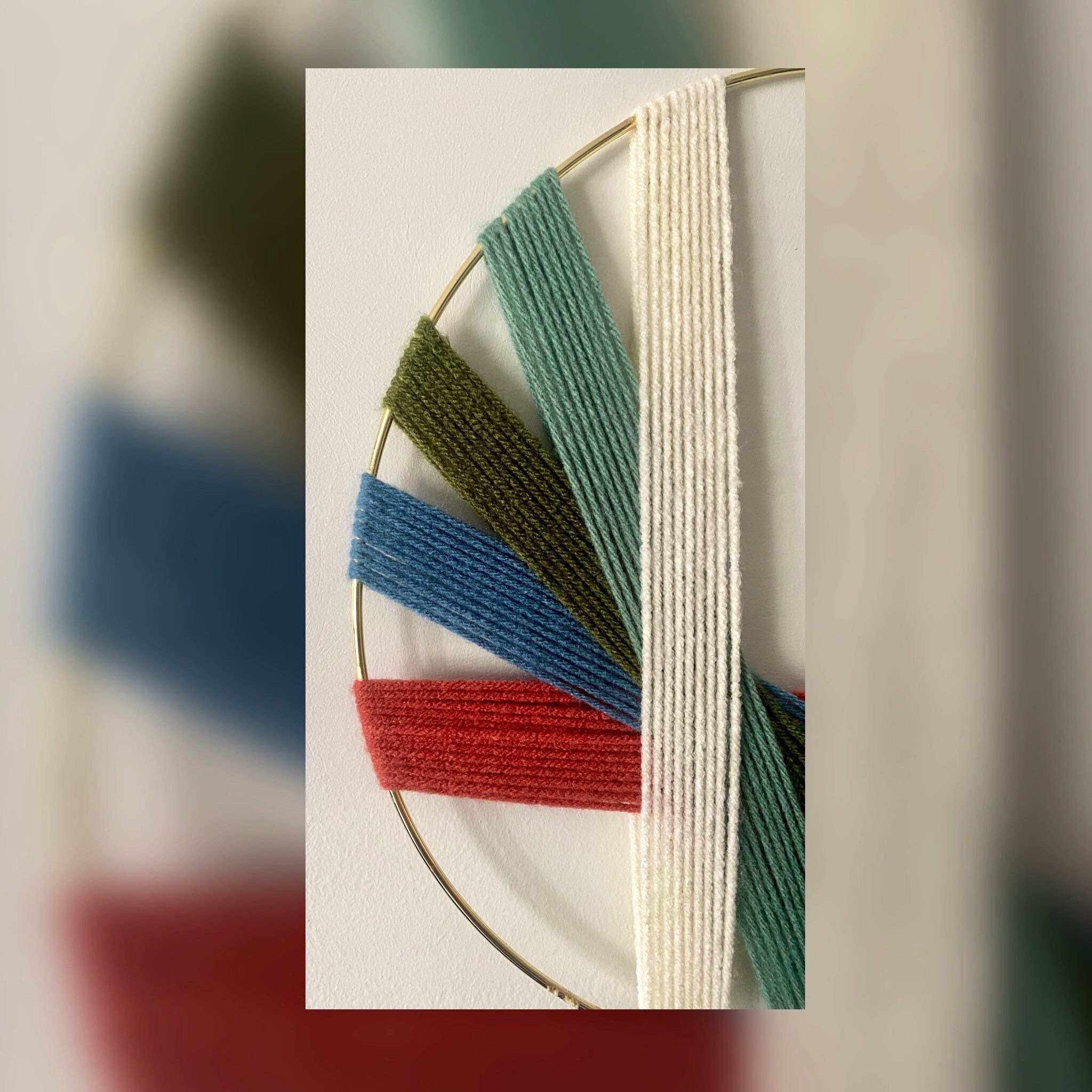 Jewel Tone Overlay Yarn Wall Hanging / Hoop Wall Decor / - Etsy