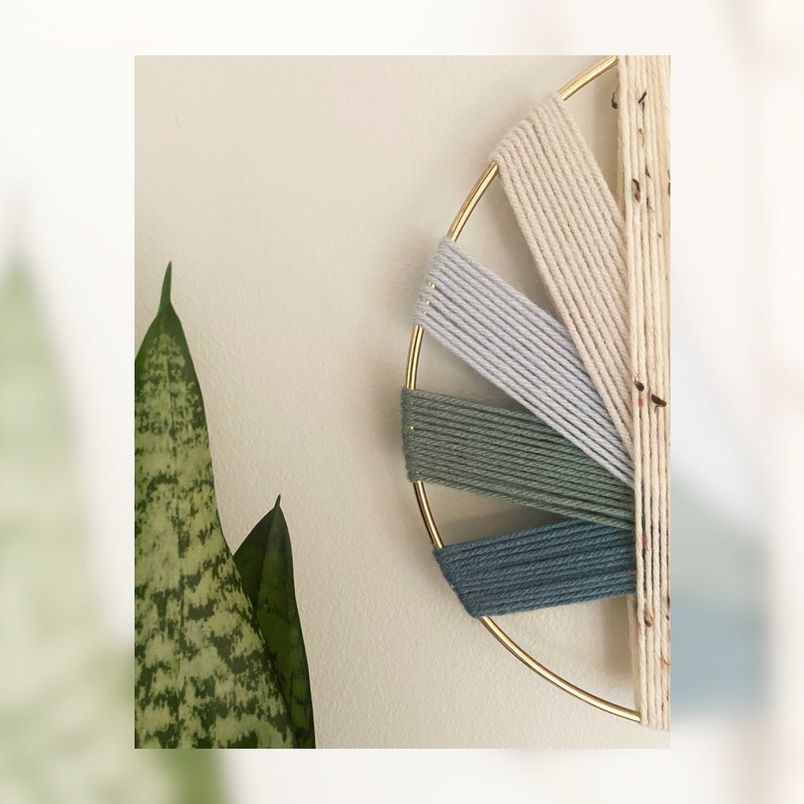 Ocean Cross Overlay Yarn Wall Hanging / Hoop Wall Decor / Macrame Wall ...
