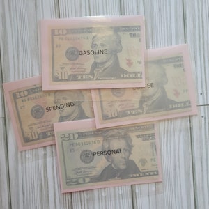 Minimalistic A7 Pink Frosted Cash Envelopes Frosted Cash Budget ...