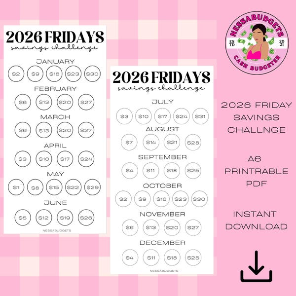 Friday Savings Book - Etsy