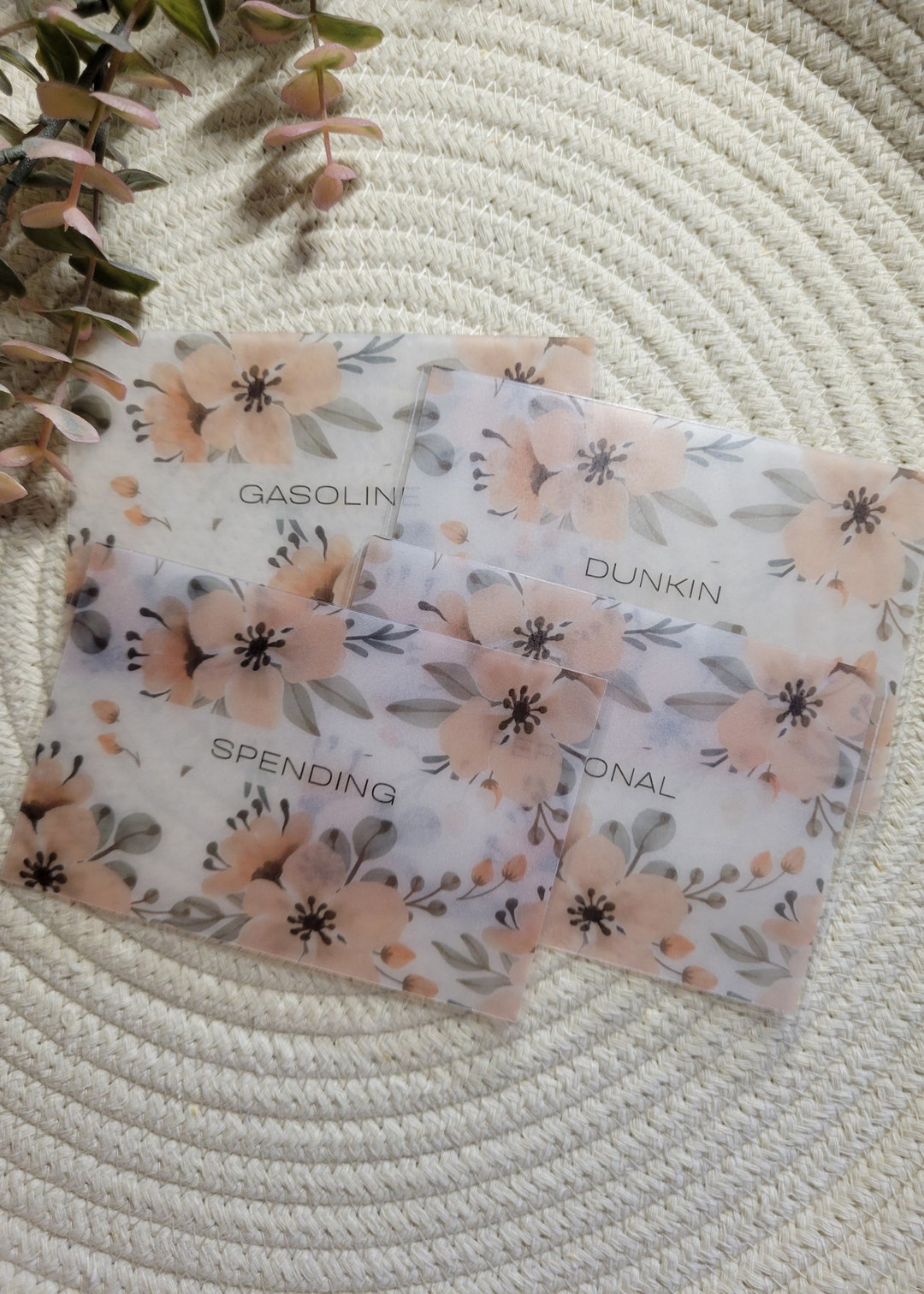 A6 & A7 Frosted Floral Cash Envelopes | Vellum Cash Envelopes ...